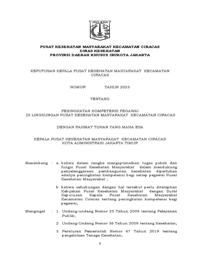 SK Peningkatan Kompetensi Pegawai 2023 | PDF