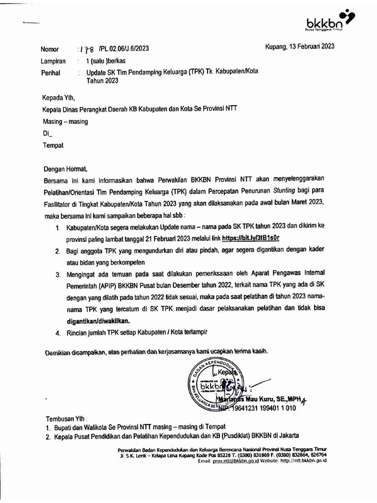 Update SK TPK THN 2023 | PDF