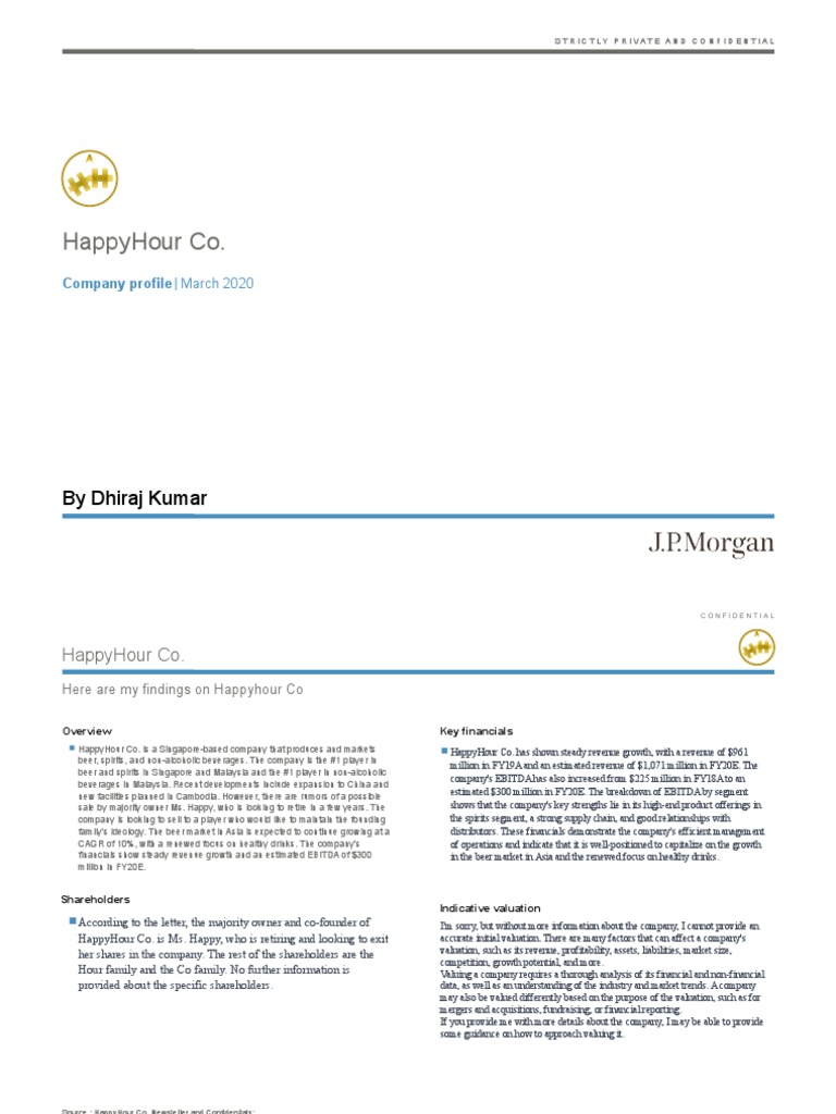 Task 2 - Company Overview Template v2 | Download Free PDF | Valuation ...