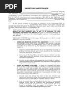 BDO Secretary Certificate | PDF | Securities (Finance) | Banks