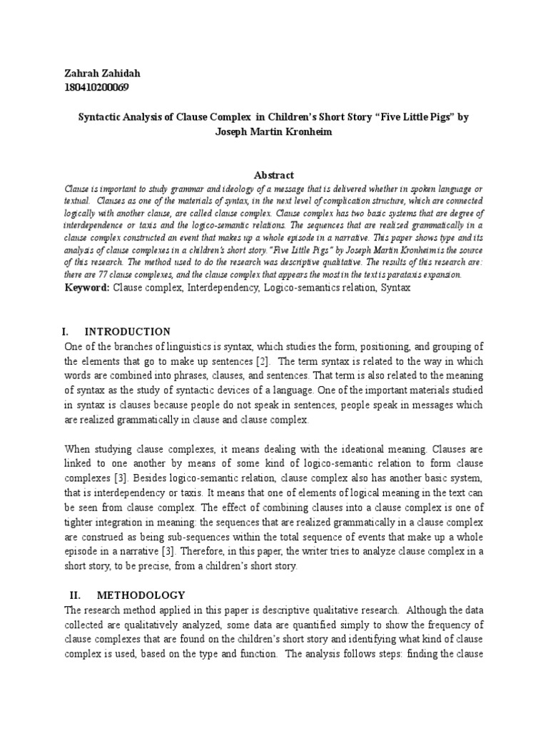 Zahrah Zahidah - Final Project Syntax - 180410200069 | PDF | Syntax | Human Communication