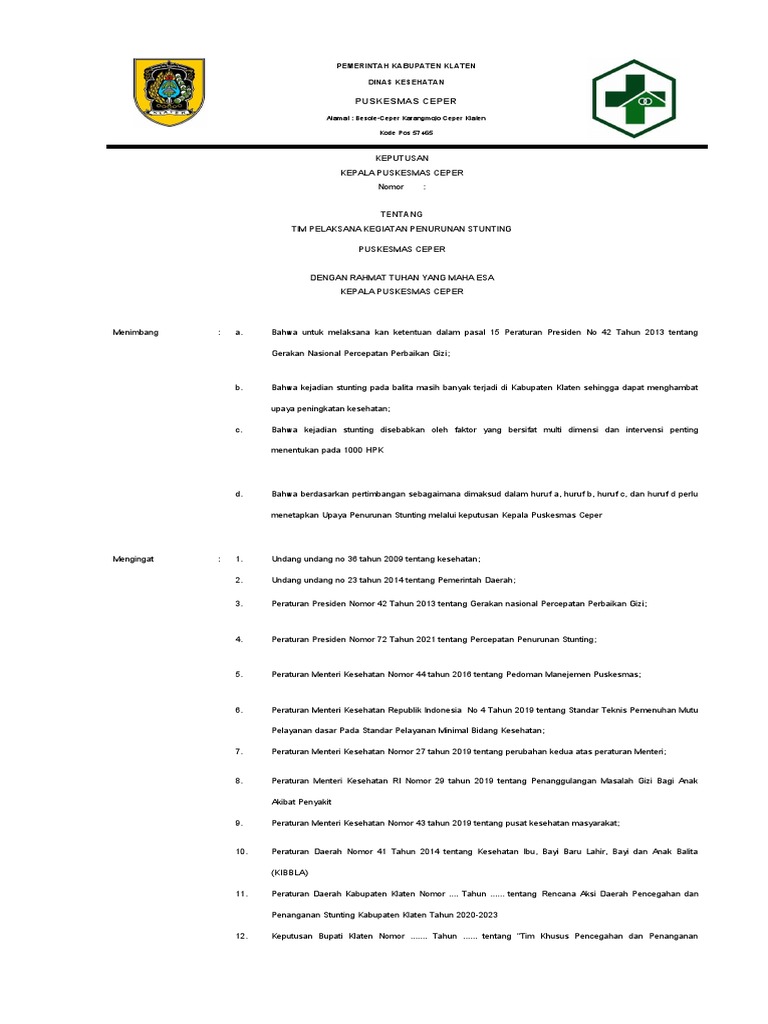 SK TIM STUNTING CEPER | PDF