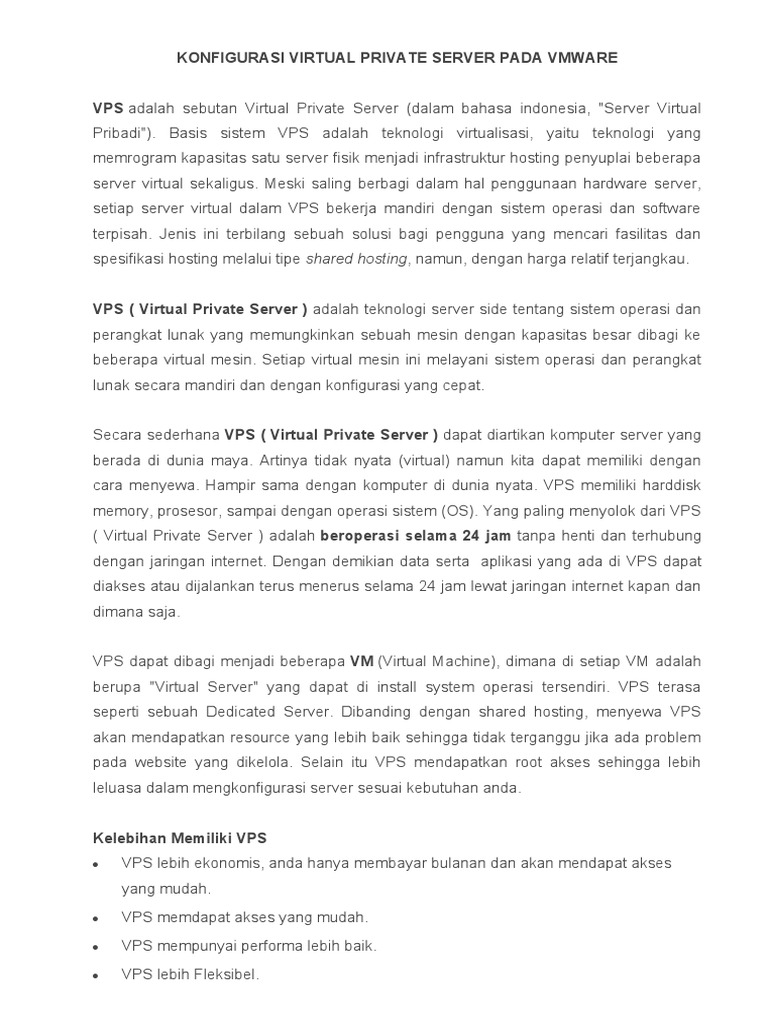 Konfigurasi Virtual Private Server Pada Vmware Pdf 