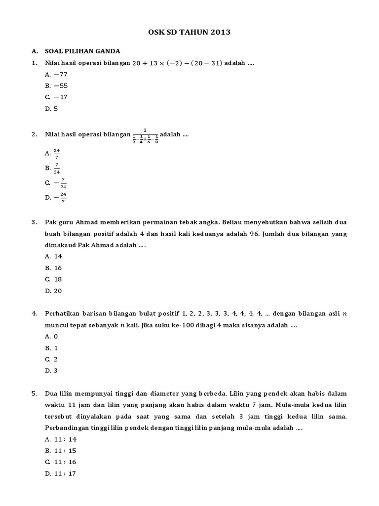 Osk SD 2013 | PDF | Griya & Taman