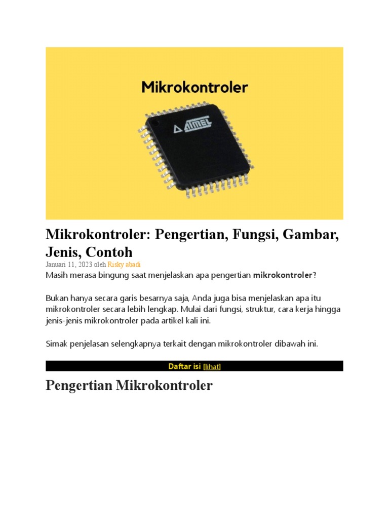 ARSITEKTUR Mikrokontroler | PDF ARSITEKTUR Mikrokontroler | PDF
