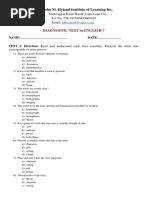 English Diagnostic Test For Grade 7 | PDF | English Language | Verb