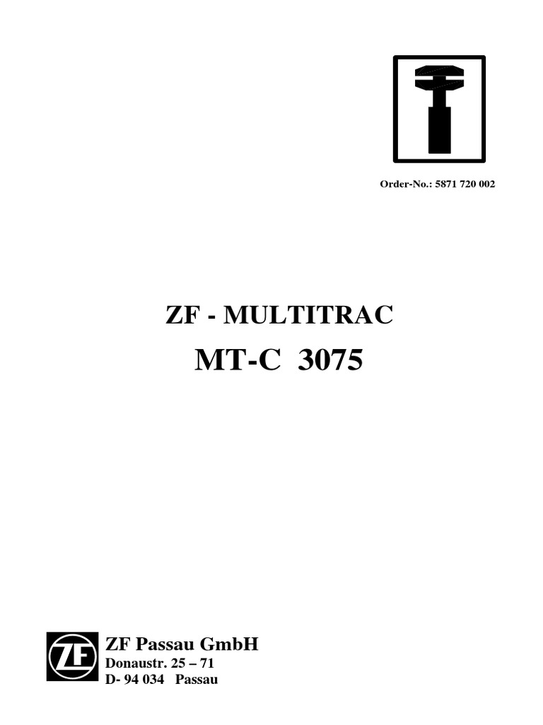 ZF Multi Trac MT C 3075 WSHP Man Eng | PDF | Axle | Bearing (Mechanical)