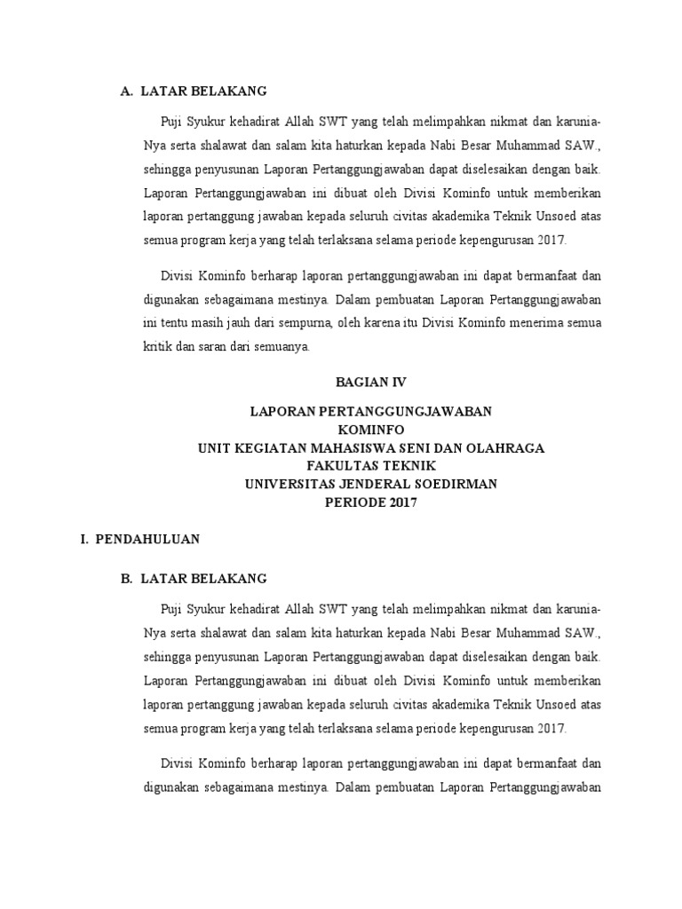 Contoh LPJ | PDF