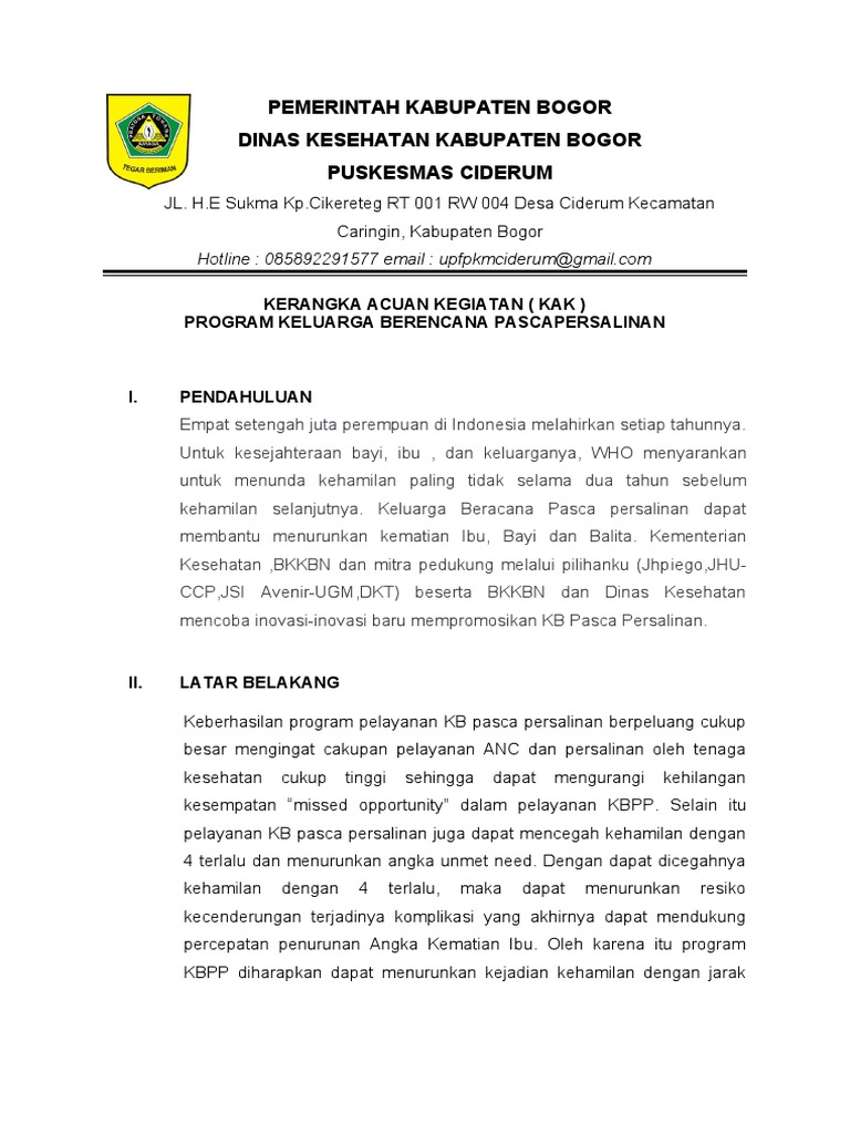 Program KB Pasca Persalinan Puskesmas Ciderum | PDF | Kesehatan Holistik