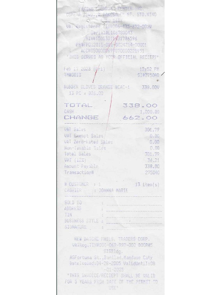 Citi Hardware Receipt | PDF