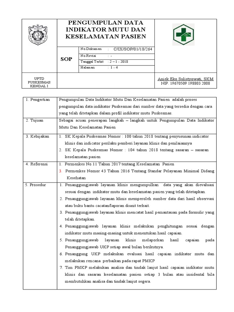 SOP PENGUMPULAN DATA INDIKATOR New | PDF