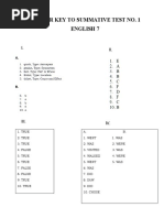 Grade 7 Answer Key | PDF