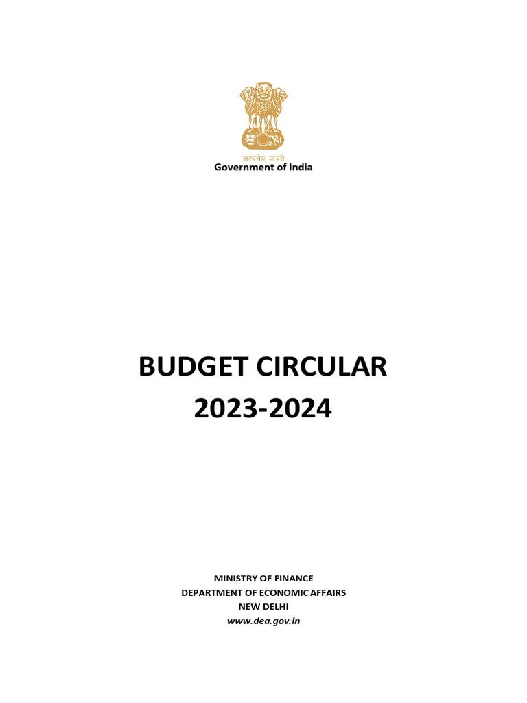 Budget Circular 2023-24 | PDF | Budget | Expense