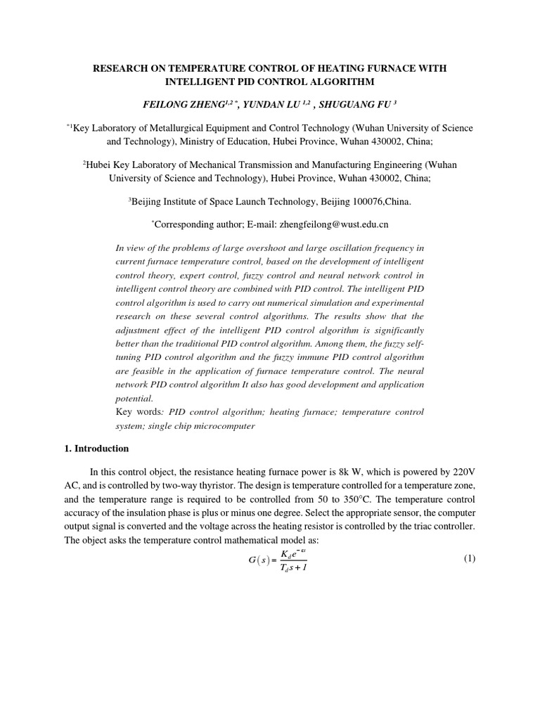 Intelligent PID Control for Furnace Temp | PDF | Rectifier | Electronic ...
