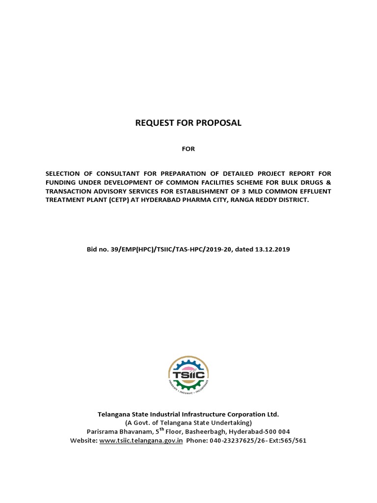 RFP For Preparation of CETP DPR and Transaction Advisory Services ...