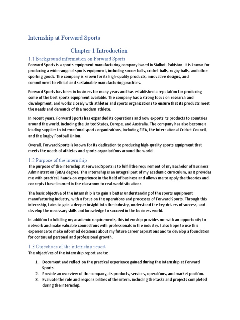 Internship at Forward Sports | PDF | Marketing | Job Hunting
