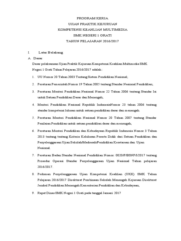 Program Kerja Ukk 2017 Mmdocx Dikonversi | PDF