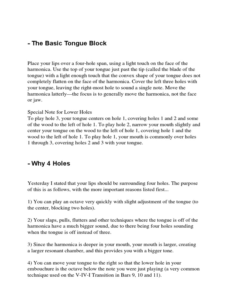 Tongue Blocking Tips | PDF | Harmonica | Mouth