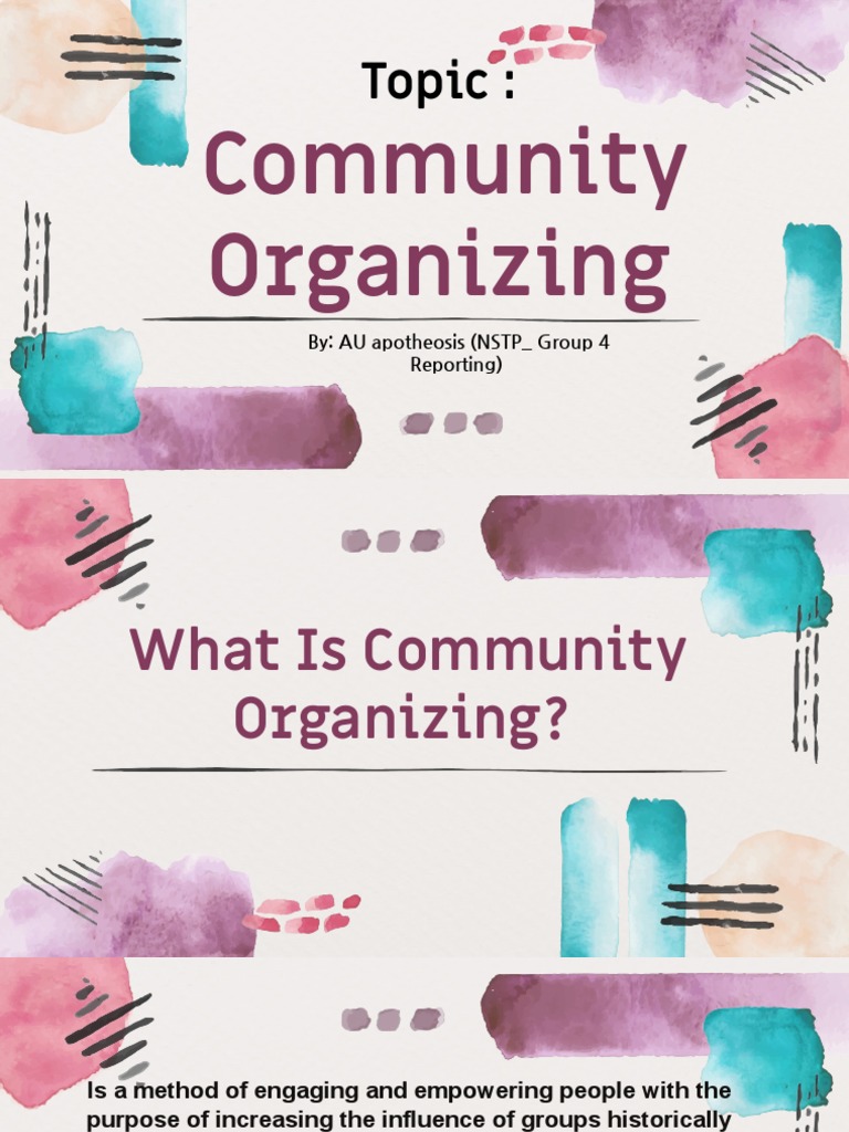 Topic Community Organizing Report NSTP | PDF | Communication | Community