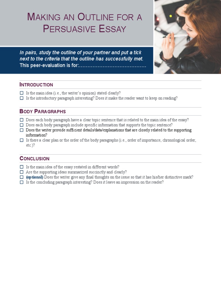 L5 - Making An Outline For A Persuasive Essay | PDF