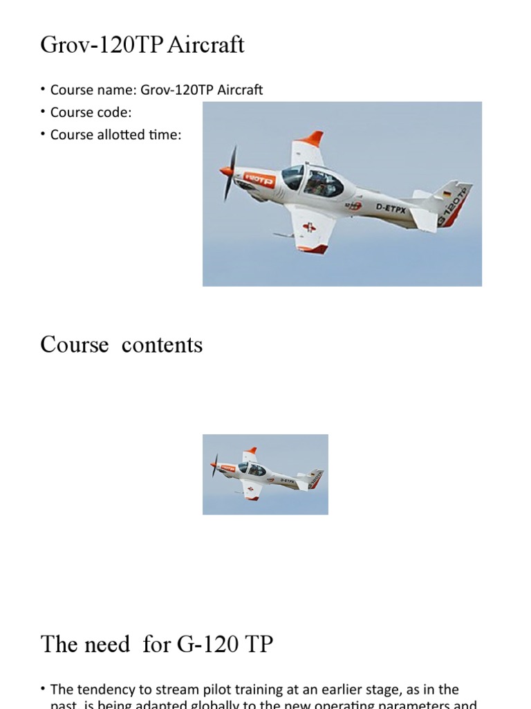 Grov 120TP Aircraft | PDF | Aircraft | Vehicle Design