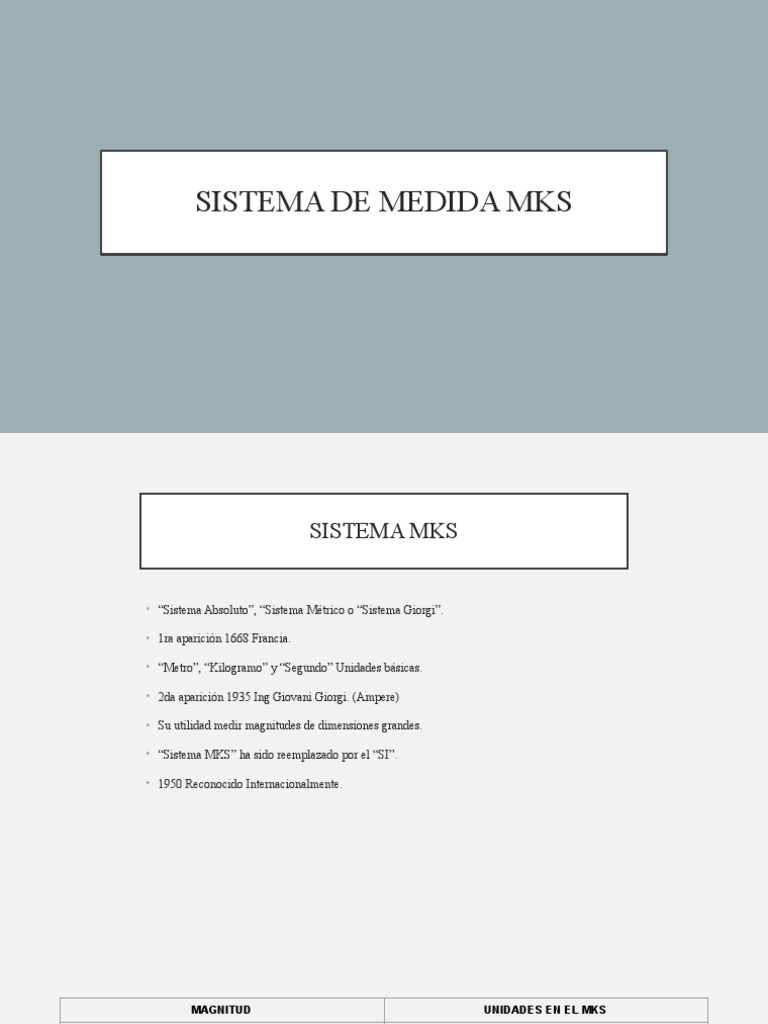 MKS y CGS | PDF | Kilogramo | Electromagnetismo