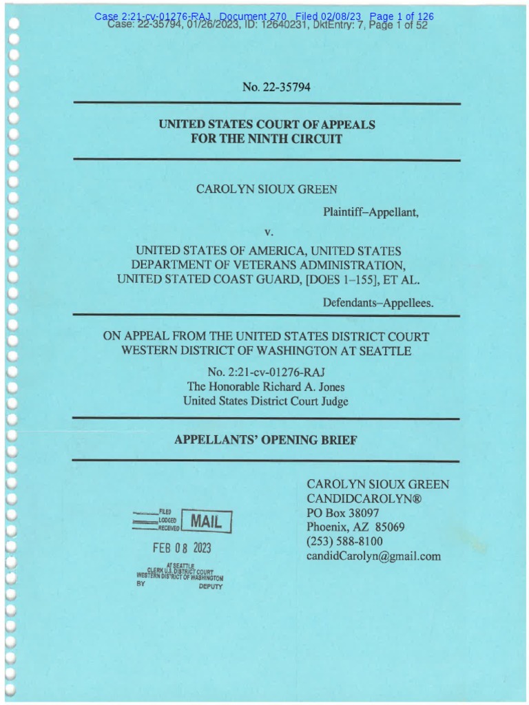 9th Cir. Case No. 22-35794 Opening Brief | PDF 9th Cir. Case No. 22-35794 Opening Brief | PDF