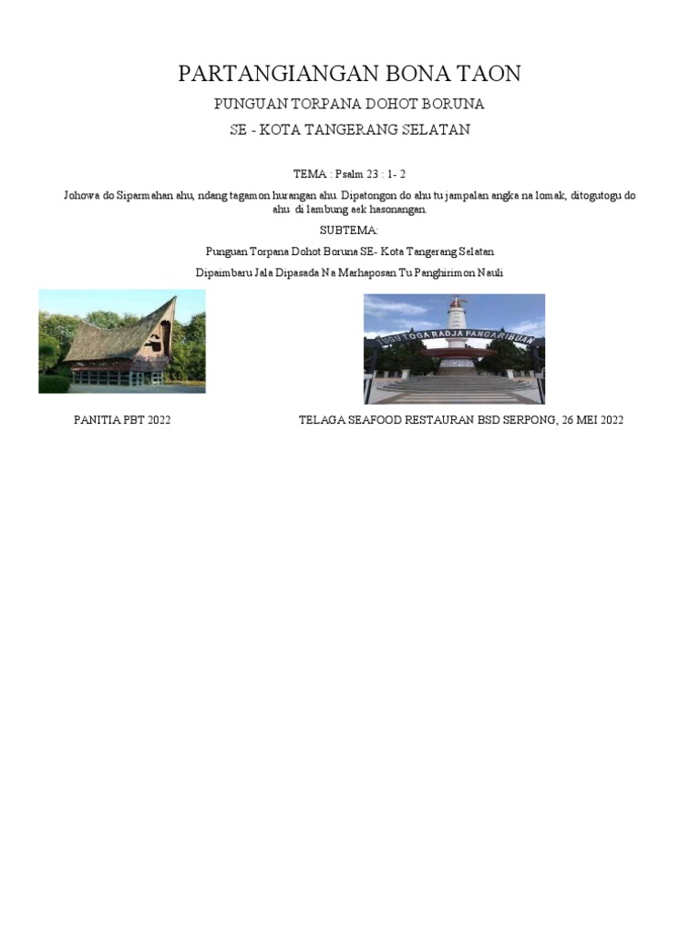 Partangiangan Bona Taon | PDF