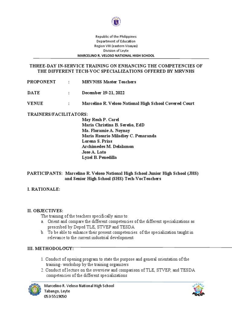 Training-Matrix Tech Voc | PDF