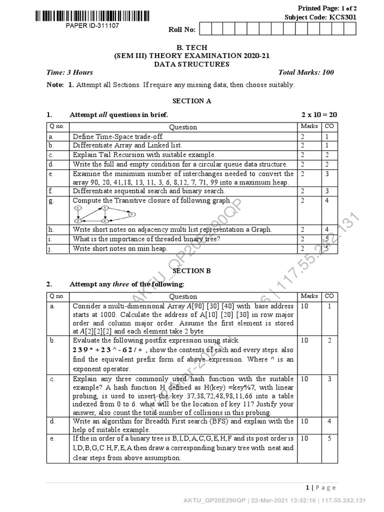 DS 20-21 | PDF | Algorithms And Data Structures | Theoretical Computer Science