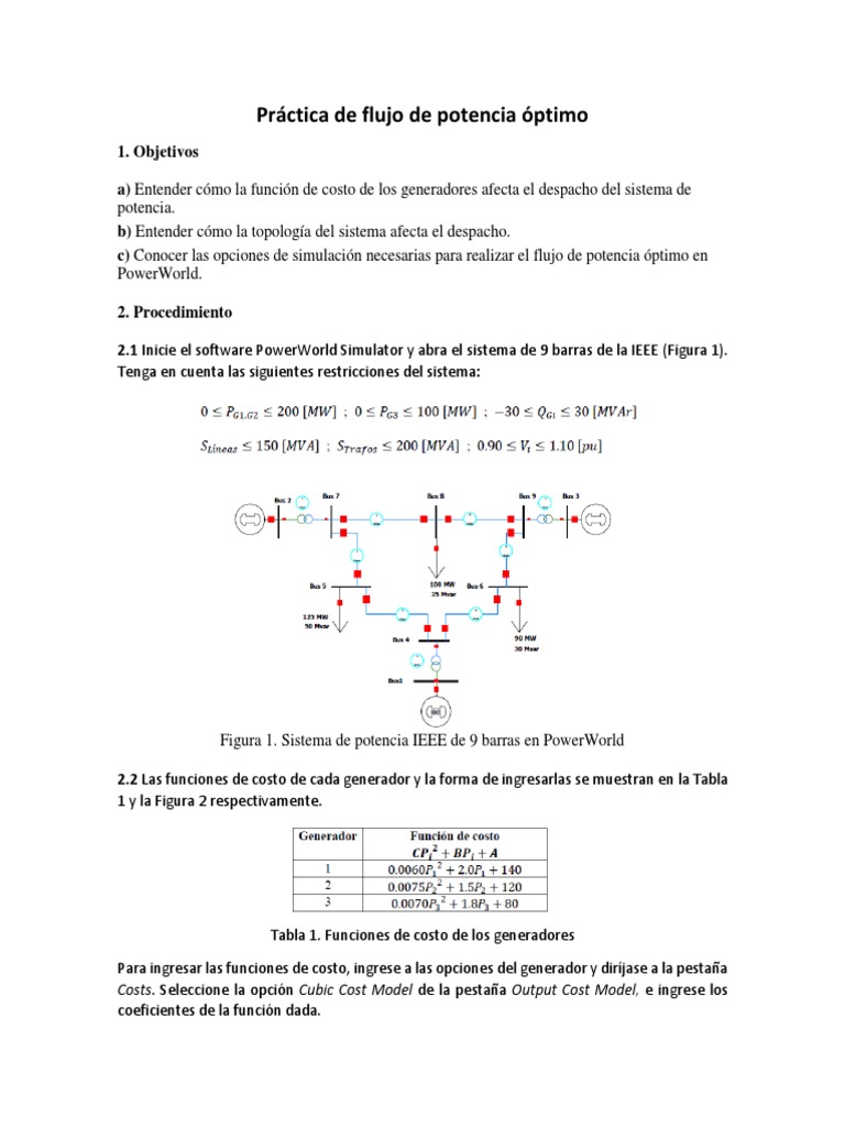 Práctica de Flujo de Potencia Óptimo | PDF | Informática