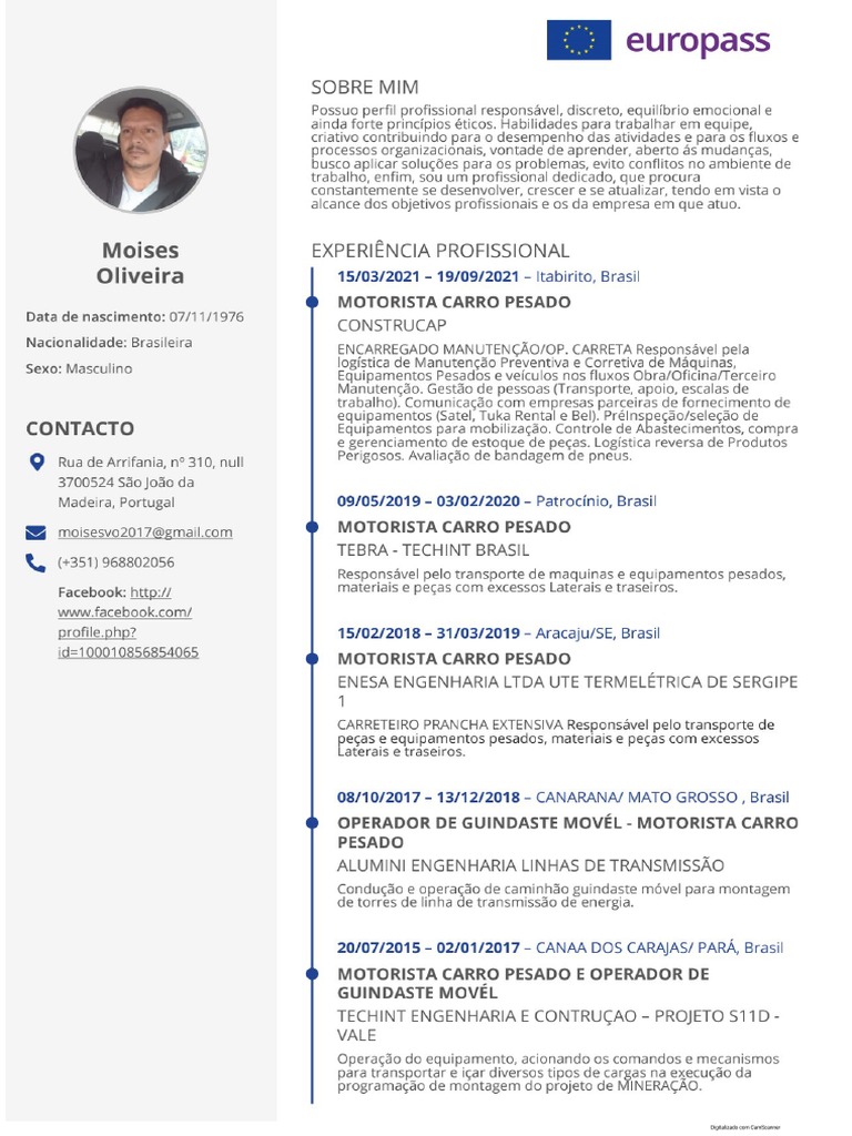CV - Moises Oliveira SJM | PDF