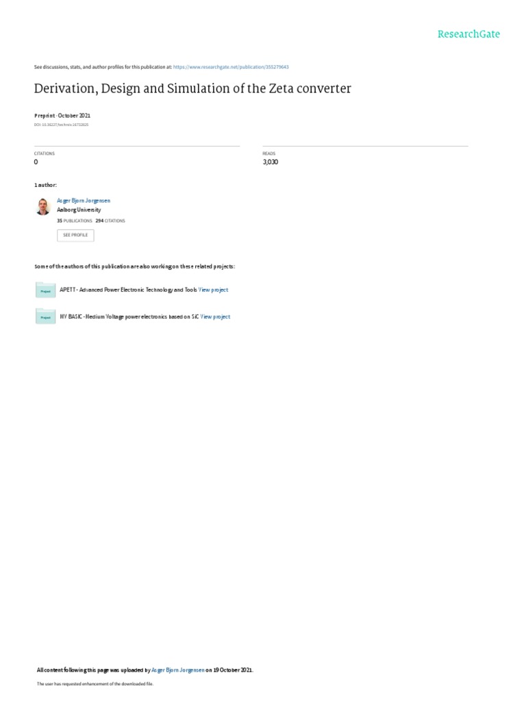 Derivation, Design and Simulation of the Zeta DC-DC Converter: A ...