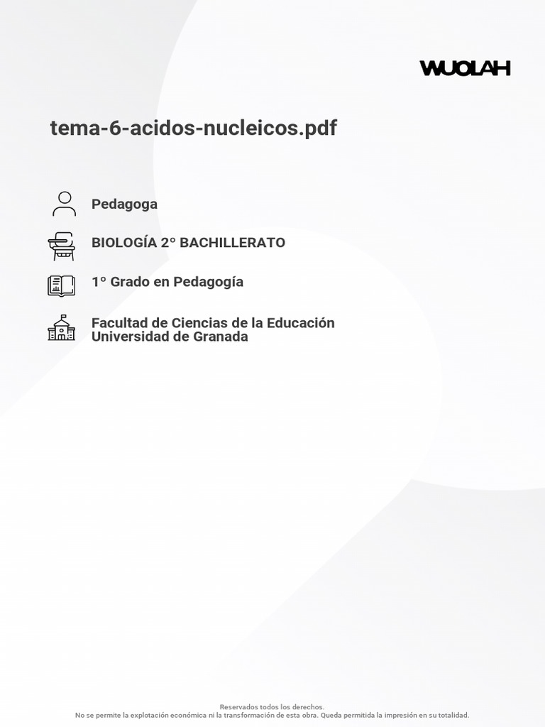 Wuolah Free Tema 6 Acidos Nucleicos | PDF | Rna | Adn