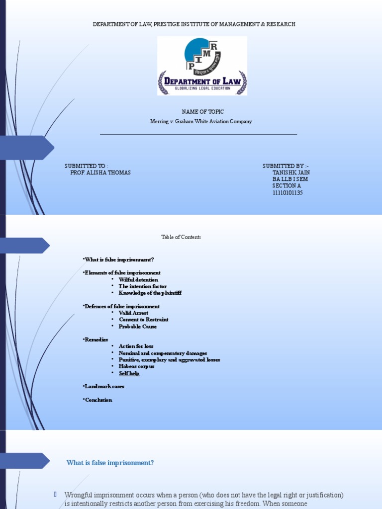 Presentation Law of Tort | PDF | Damages | Remand (Detention)