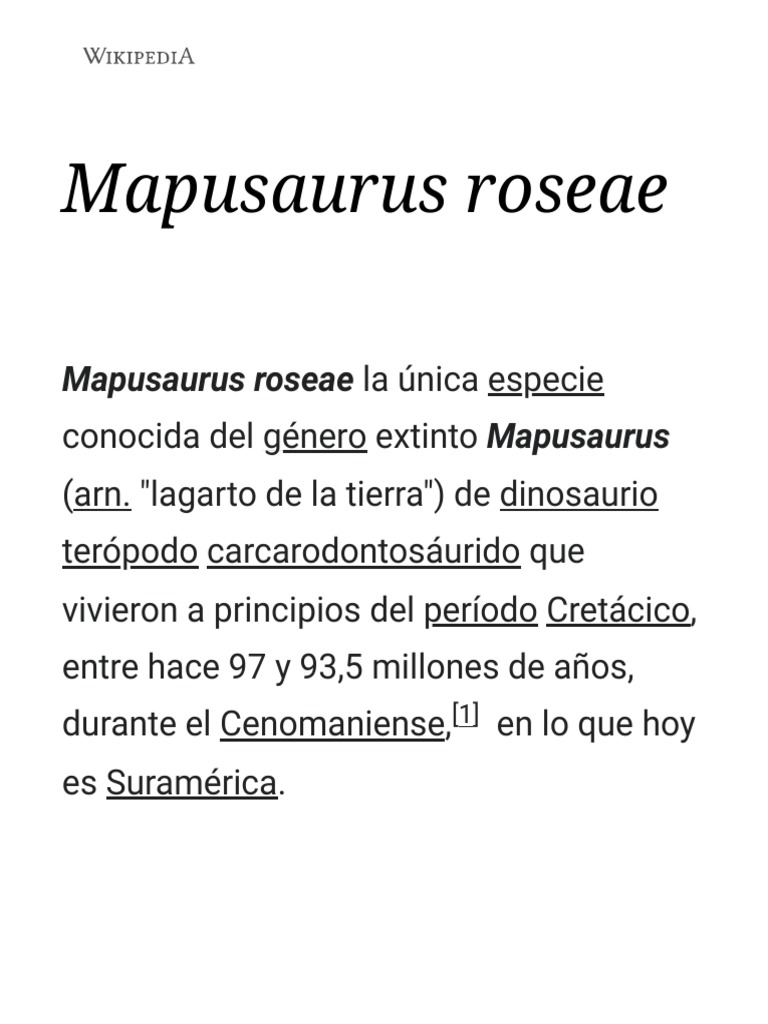 Mapusaurus Roseae | PDF | Dinosaurios cretáceos | Dinosaurios Mesozoicos