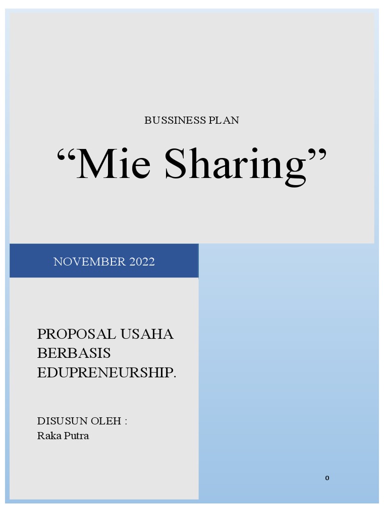 Proposal Mie Sharing - Raka Putra | PDF