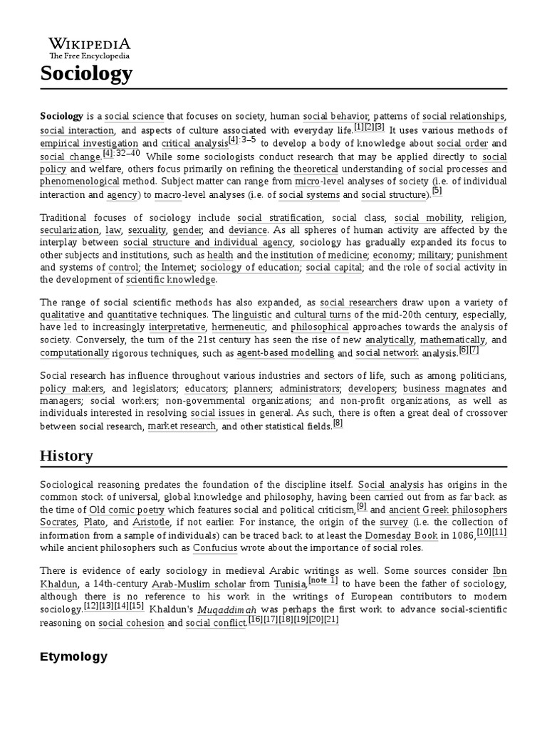 Sociology | PDF | History