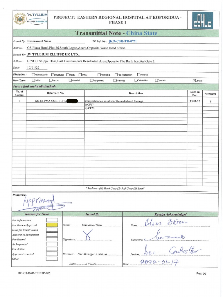 KO-C1-CST-CSH-RP-019 - Compaction Test Results For Listed Footings | PDF