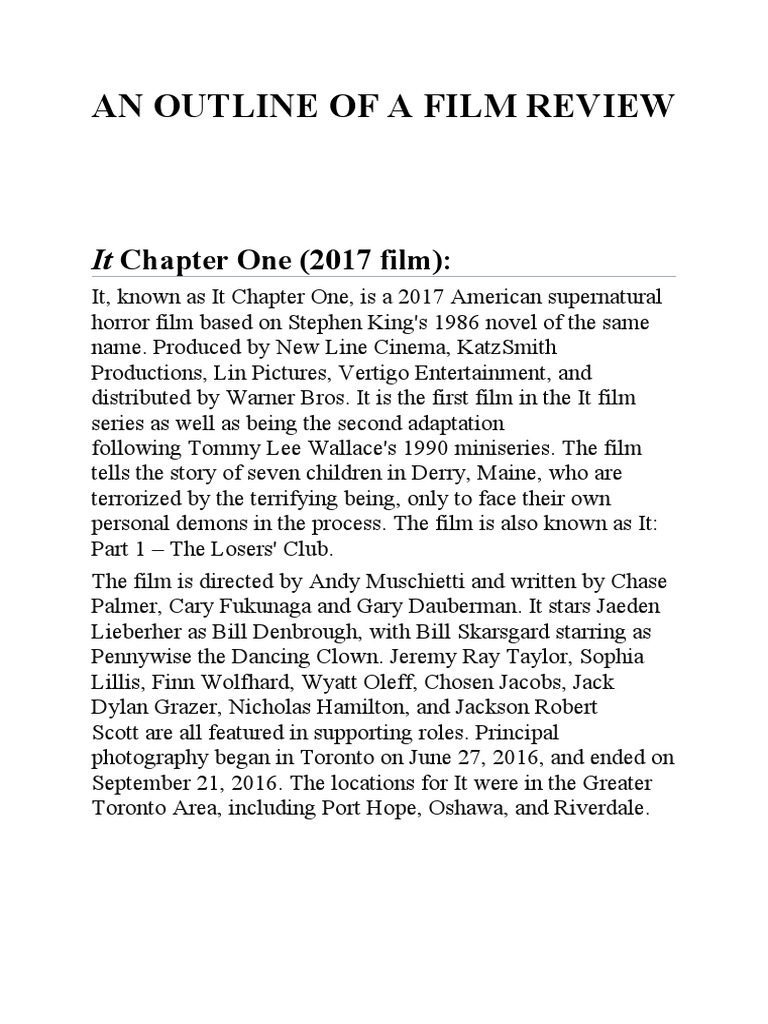 An Outline of A Film Review | PDF