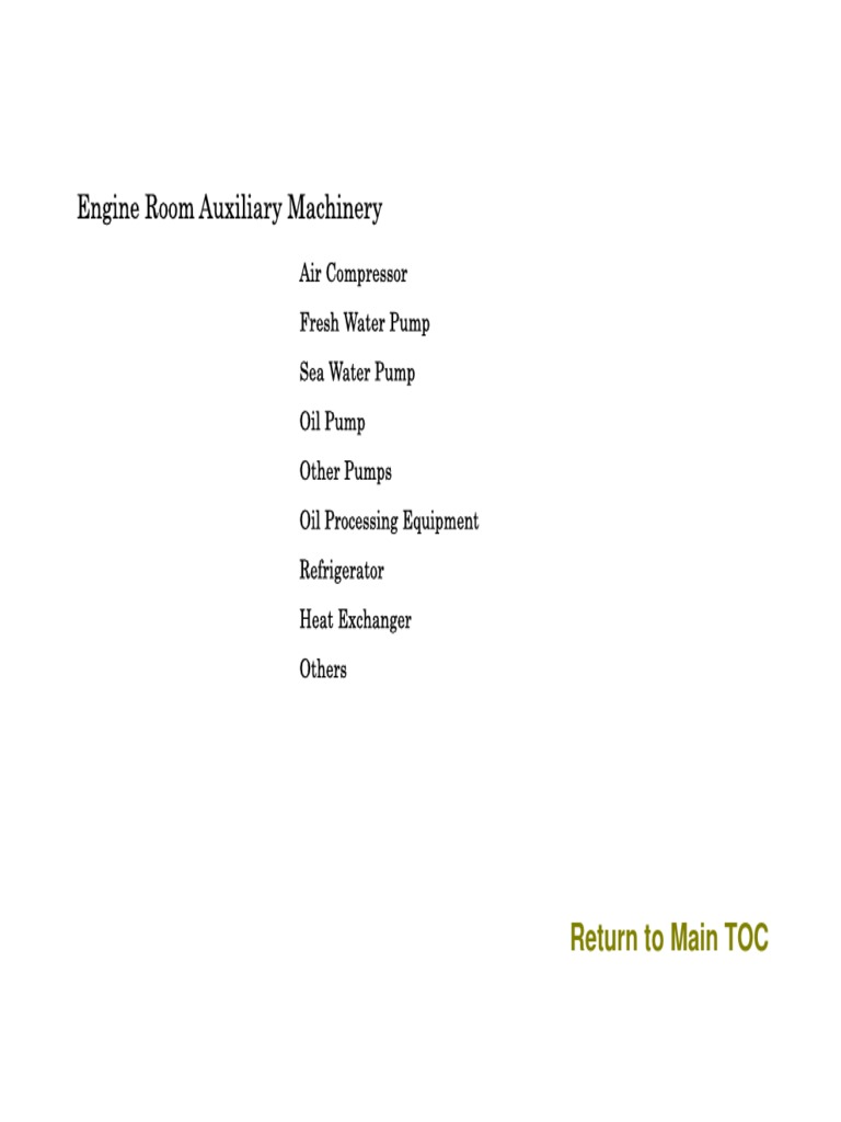 Engine Room Auxiliary Machinery | PDF