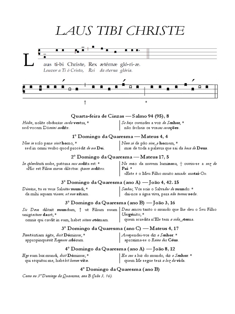 Laus Tibi Christe D 2 | PDF | Quaresma | Adoração e liturgia cristã