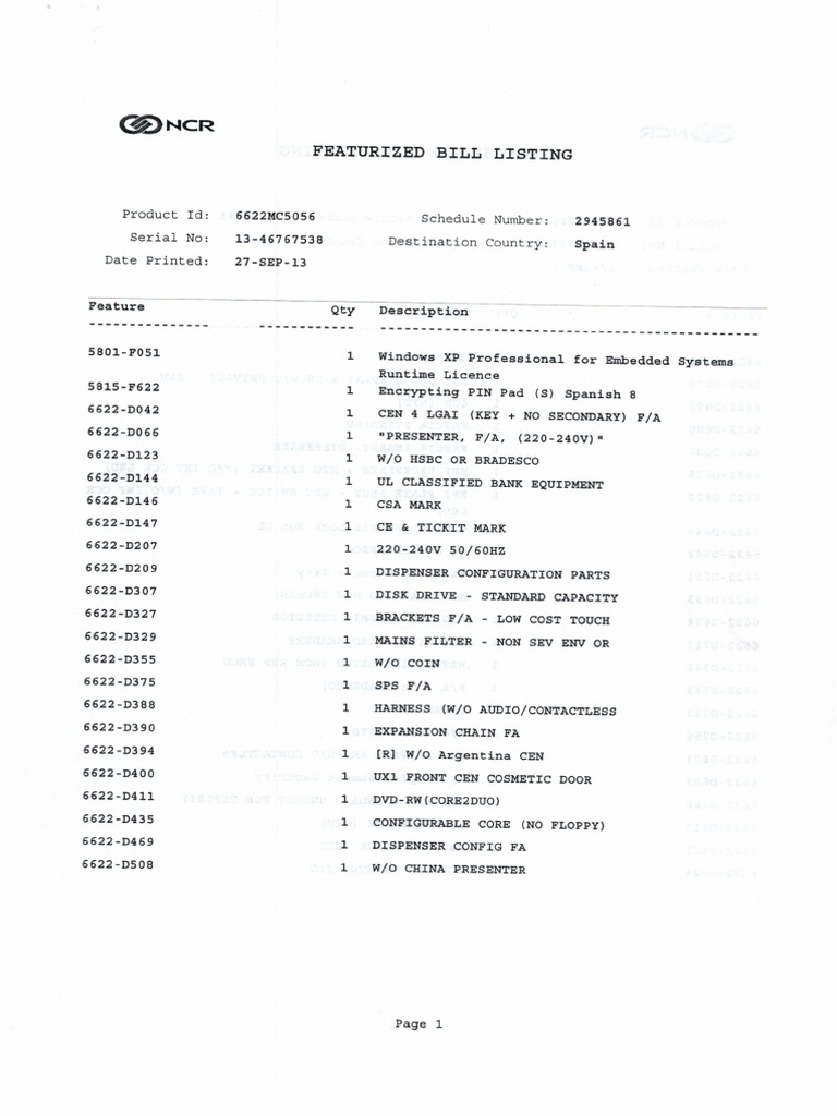 Config NCR 6622 Spu | PDF