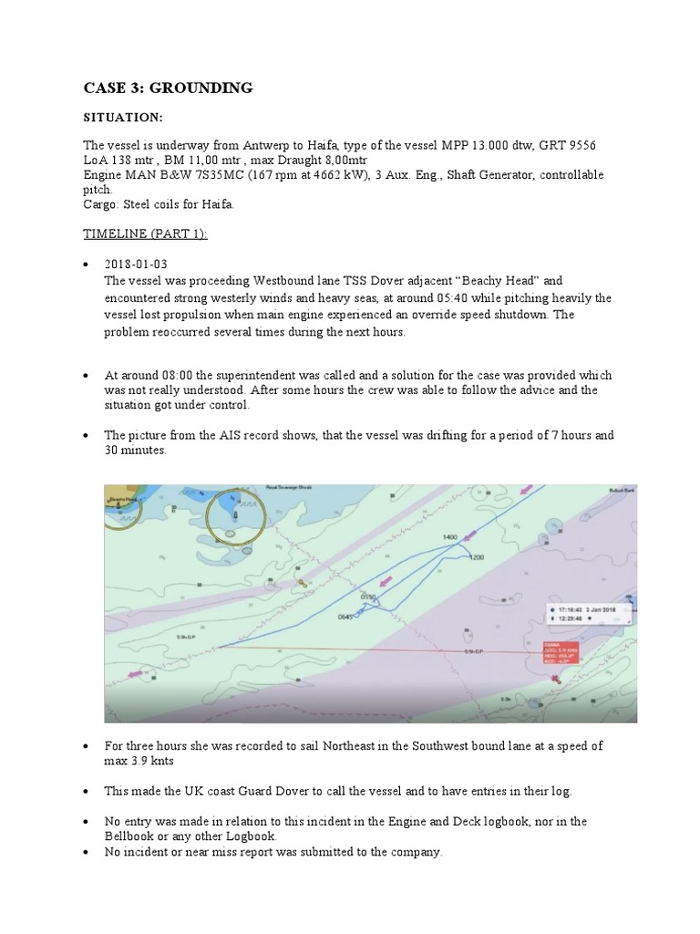 Case 3 Grounding - For Participants | PDF | Anchor | Water Transport
