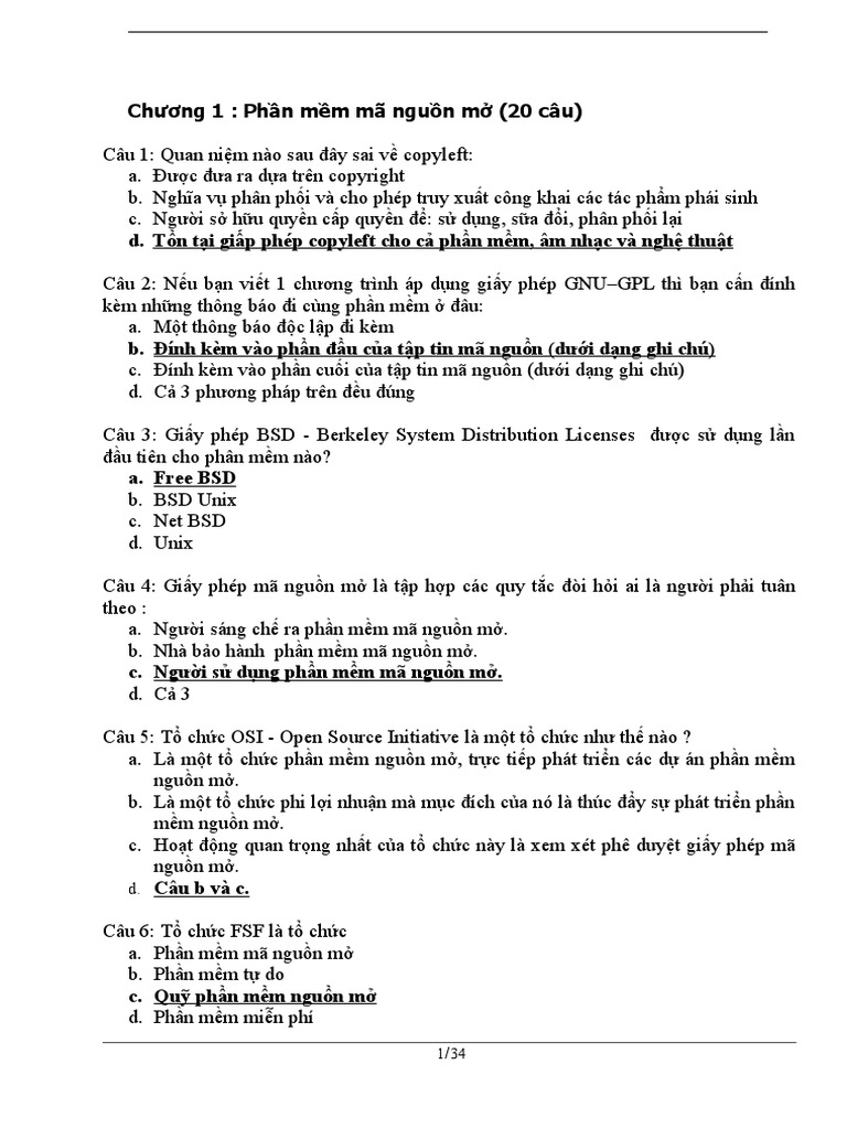 20 Cau Trac Nghiem | PDF