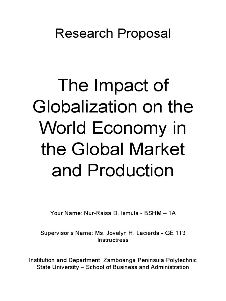 Research Proposal in Contemporary World | PDF | Globalization | World Trade Organization