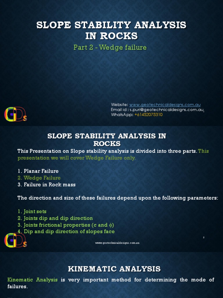 Wedge Failure - Slope Stability Analysis in Rock | PDF | Classical ...