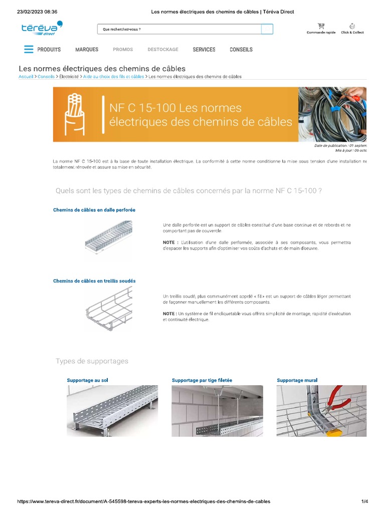Normes Électriques Des Chemins de Câbles | PDF