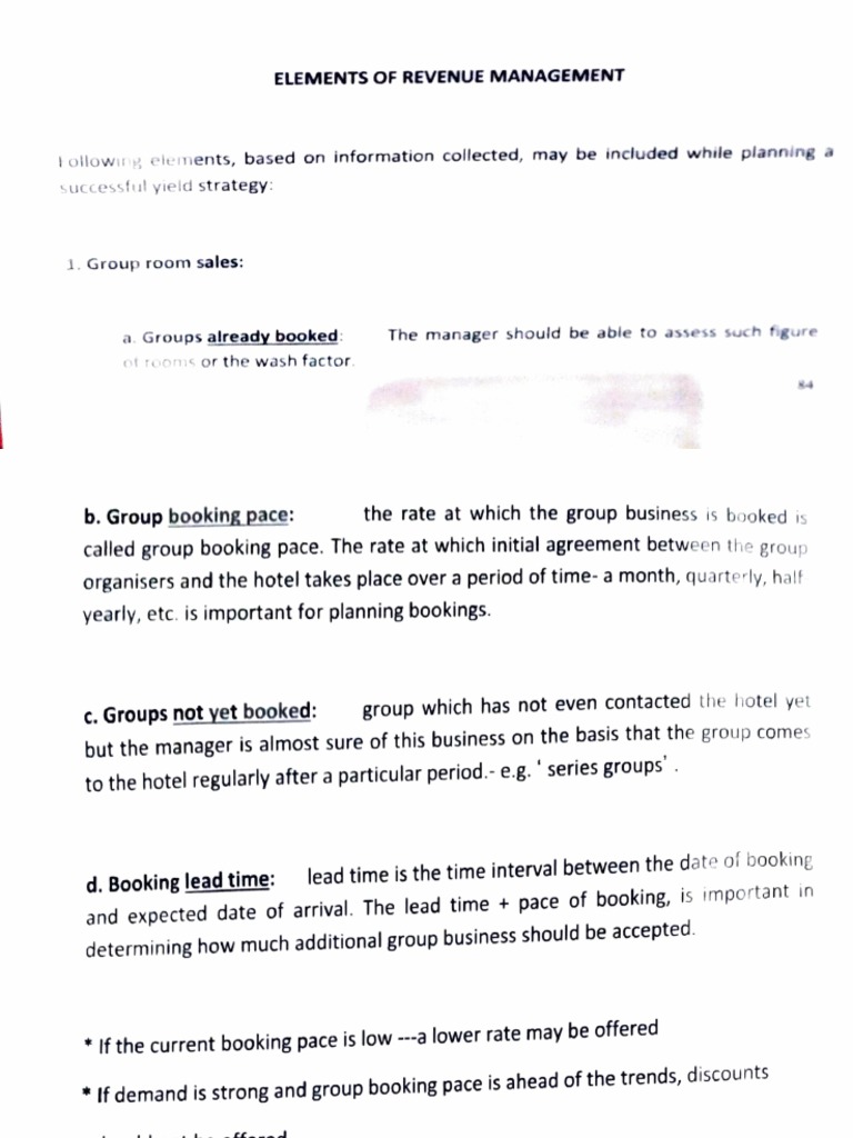 Elements of Yield Management | PDF | Forecasting | Business Economics