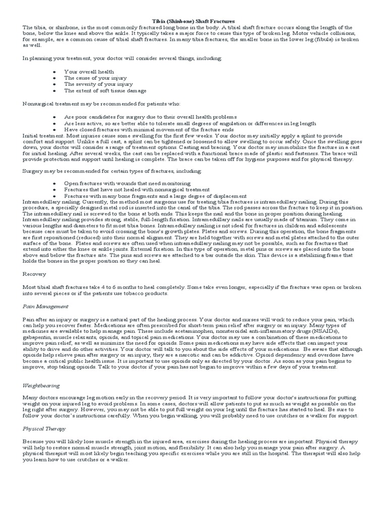 Case Abstract Tibial Fracture | PDF | Constipation | Pain